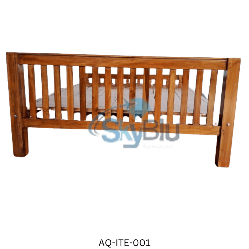 Teak Wood Double Cot - Reaper Model - Sky Blu
